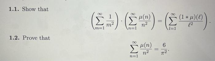 Solved u is the möbius function , * is the dirichlet | Chegg.com