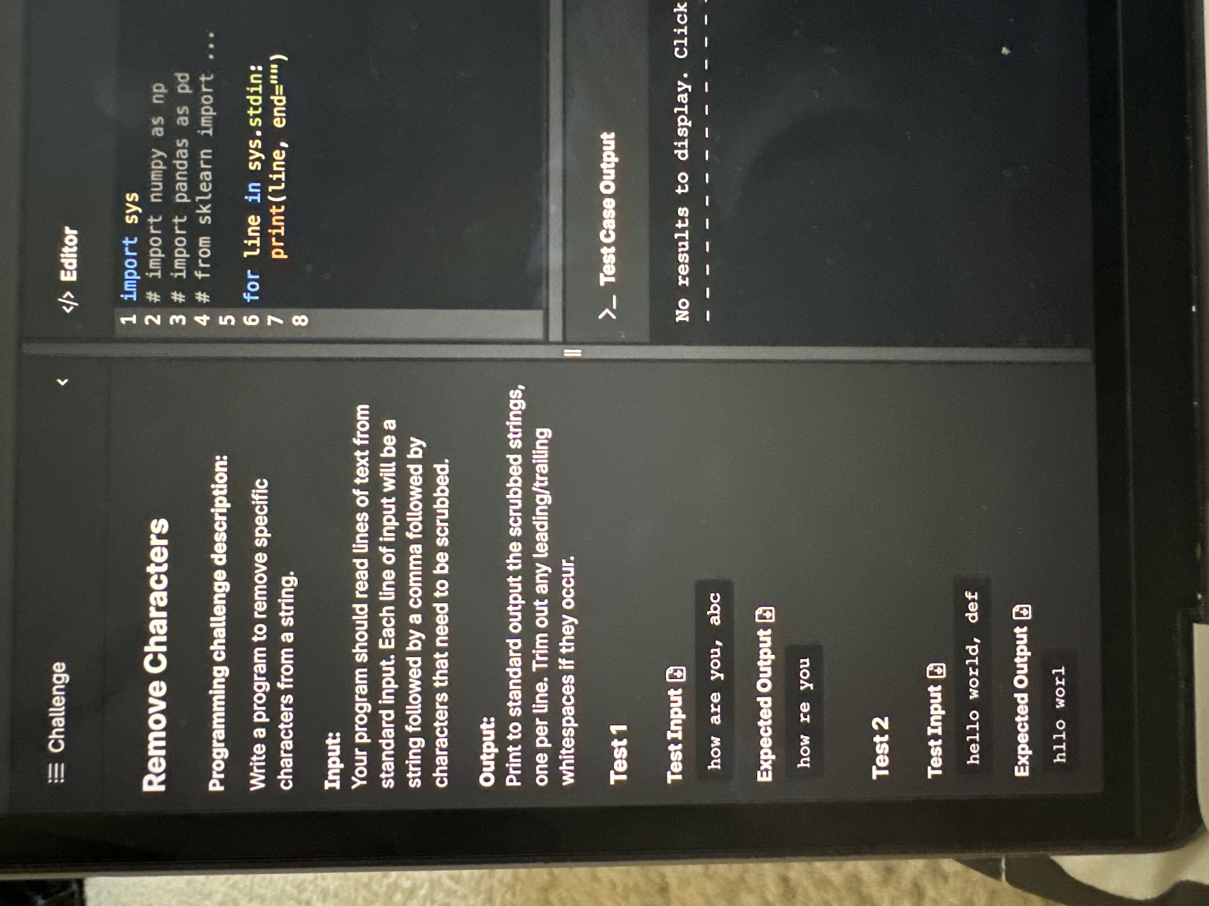 Solved Remove CharactersProgramming challenge | Chegg.com