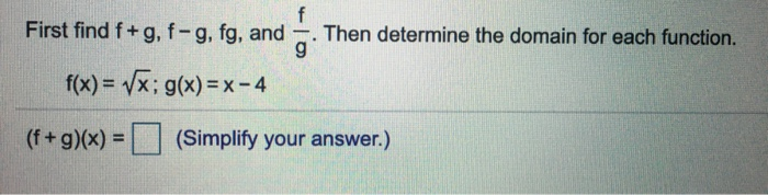 Solved Given f(x) = 5x + 8 and g(x) = 3x?, first find f+g, | Chegg.com