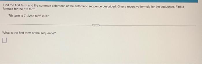 Solved Find the first term and the common difference of the | Chegg.com