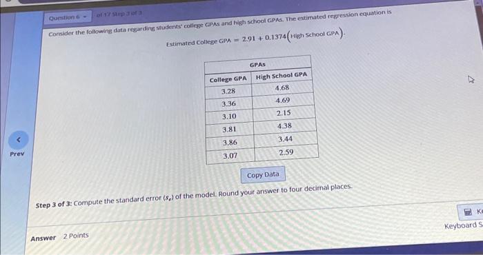 Solved Prev Question 6- Consider the following data | Chegg.com