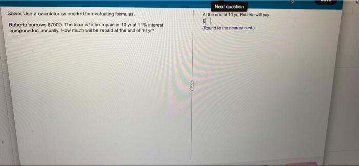 Solved Solve. Use a calculator as needed for evaluating | Chegg.com