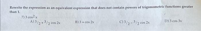 Solved Rewrite the expression as an equivalent expression | Chegg.com