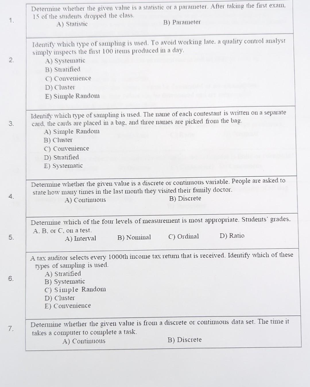 Solved Determine whether the given value is a statistic or a | Chegg.com