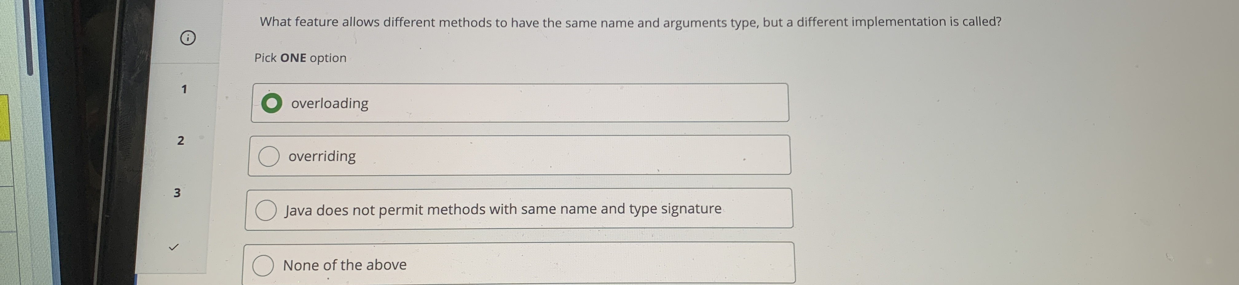 Solved What feature allows different methods to have the | Chegg.com