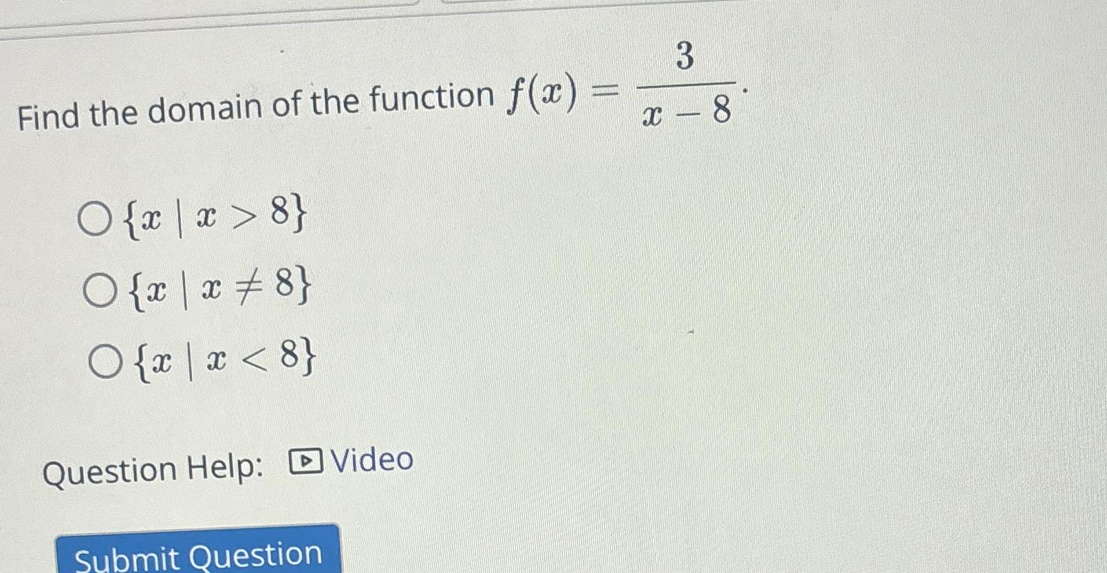 Solved Find the domain of the function | Chegg.com