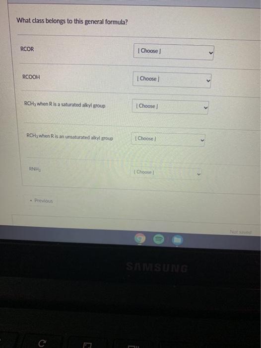 Solved What class belongs to this general formula? RCOR | Chegg.com