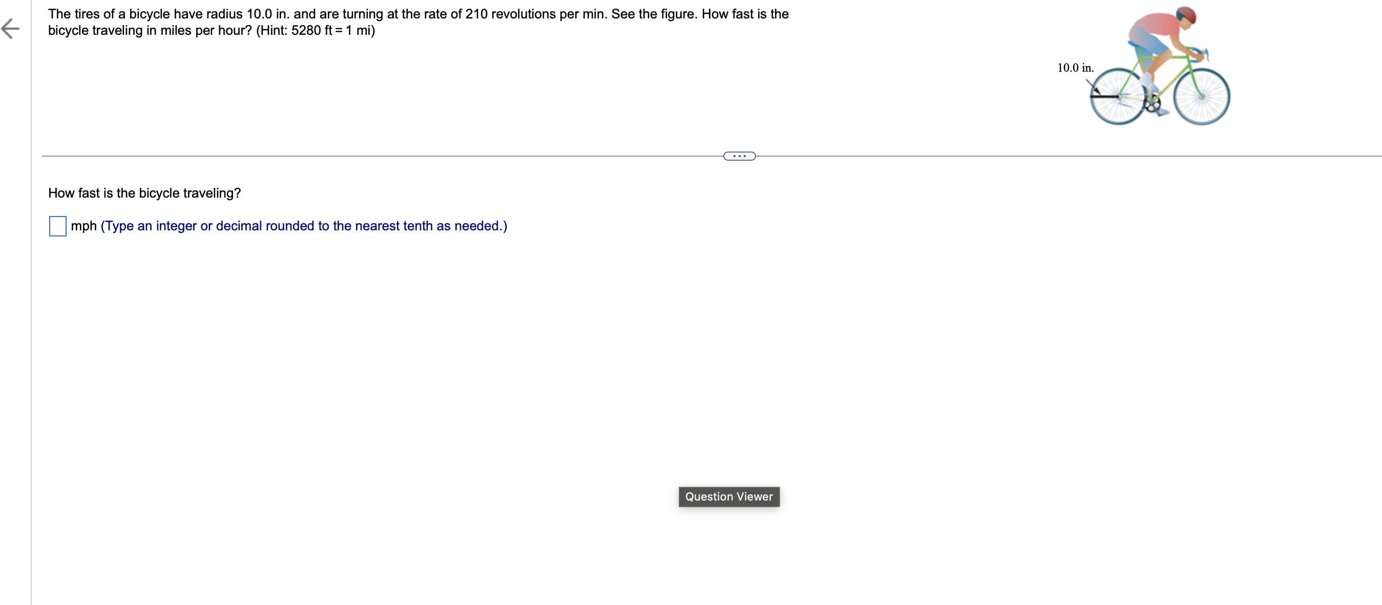 Solved The tires of a bicycle have radius 10.0in. ﻿and are | Chegg.com
