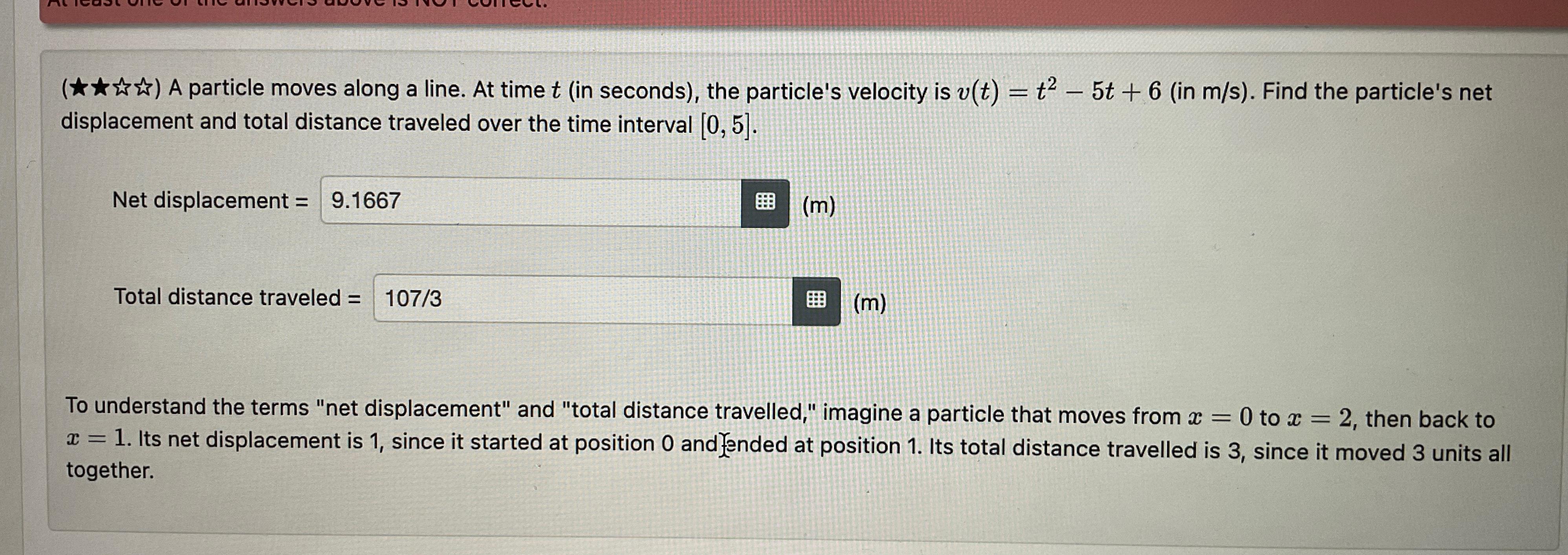 Solved ( ******ℏ≿ ﻿A particle moves along a line. At time | Chegg.com