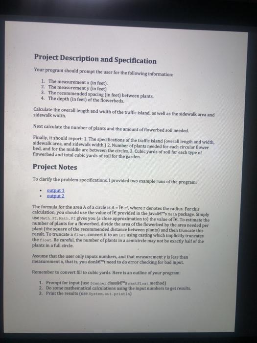 Solved Project Description and Specification Your program | Chegg.com