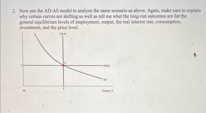 Solved 2. Now use the AD-AS model to analyze the same | Chegg.com