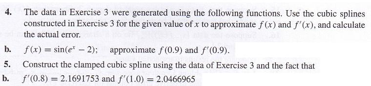 The data in Exercise 3 were generated using the | Chegg.com