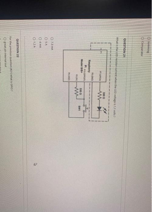 Solved summing Comparator QUESTION 21 What is the LED | Chegg.com