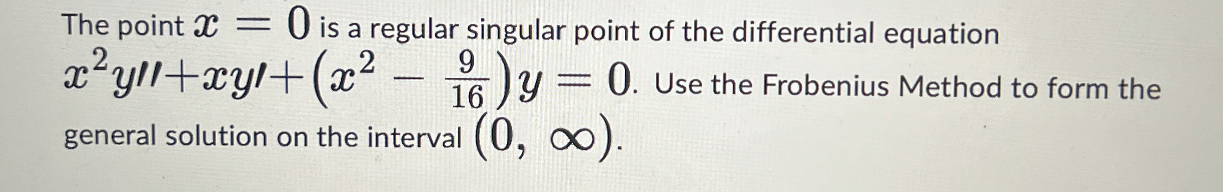 Solved The point x=0 ﻿is a regular singular point of the | Chegg.com