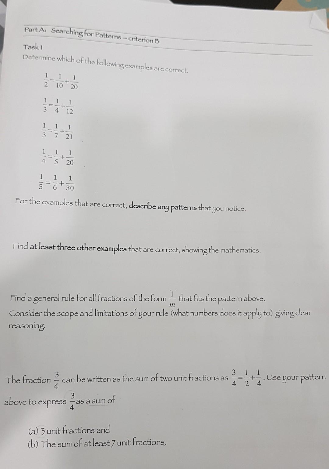 Solved Part A: Searching for Patterns - criterion B Task 1 | Chegg.com