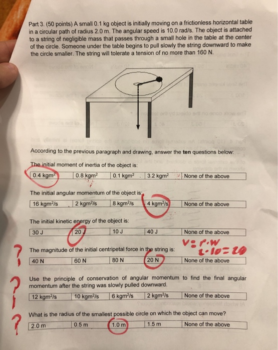 Solved Part 3. (50 points) A small 0.1 kg object is | Chegg.com