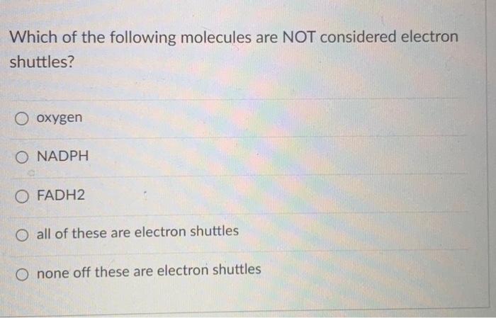 Solved Which of the following molecules are NOT considered | Chegg.com