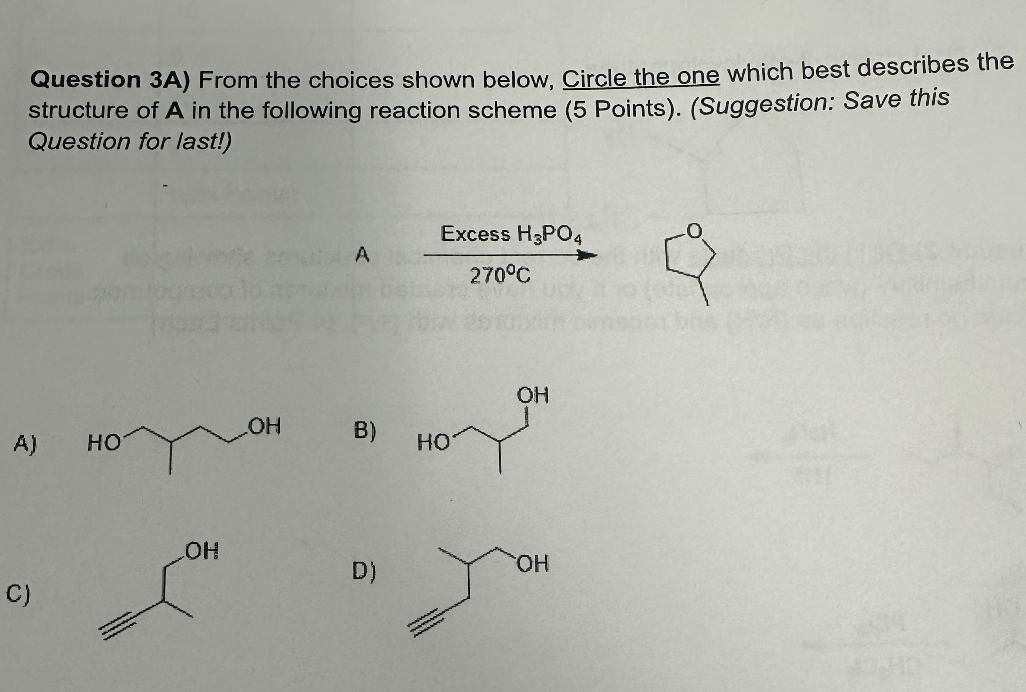 Solved Question 3A) ﻿From the choices shown below, Circle | Chegg.com