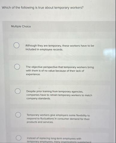 Solved Which of the following is true about temporary | Chegg.com