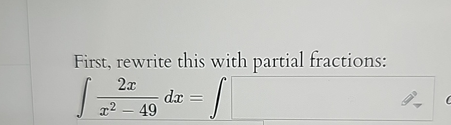 Solved First, rewrite this with partial | Chegg.com