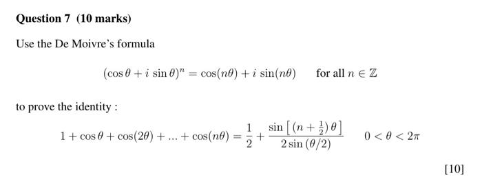 Solved Use the De Moivre's formula | Chegg.com