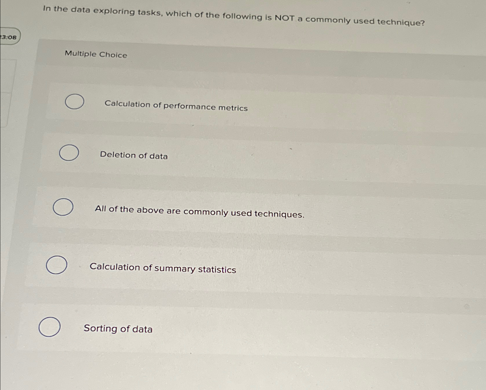 Solved In the data exploring tasks, which of the following | Chegg.com