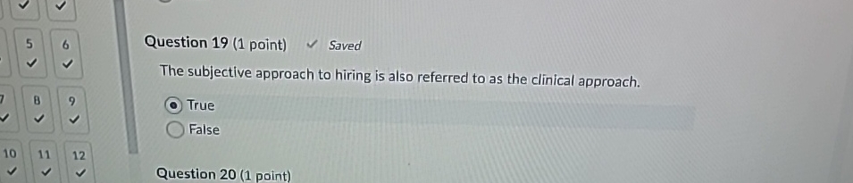 Solved Question 19 (1 ﻿point) ﻿SavedThe subjective approach | Chegg.com