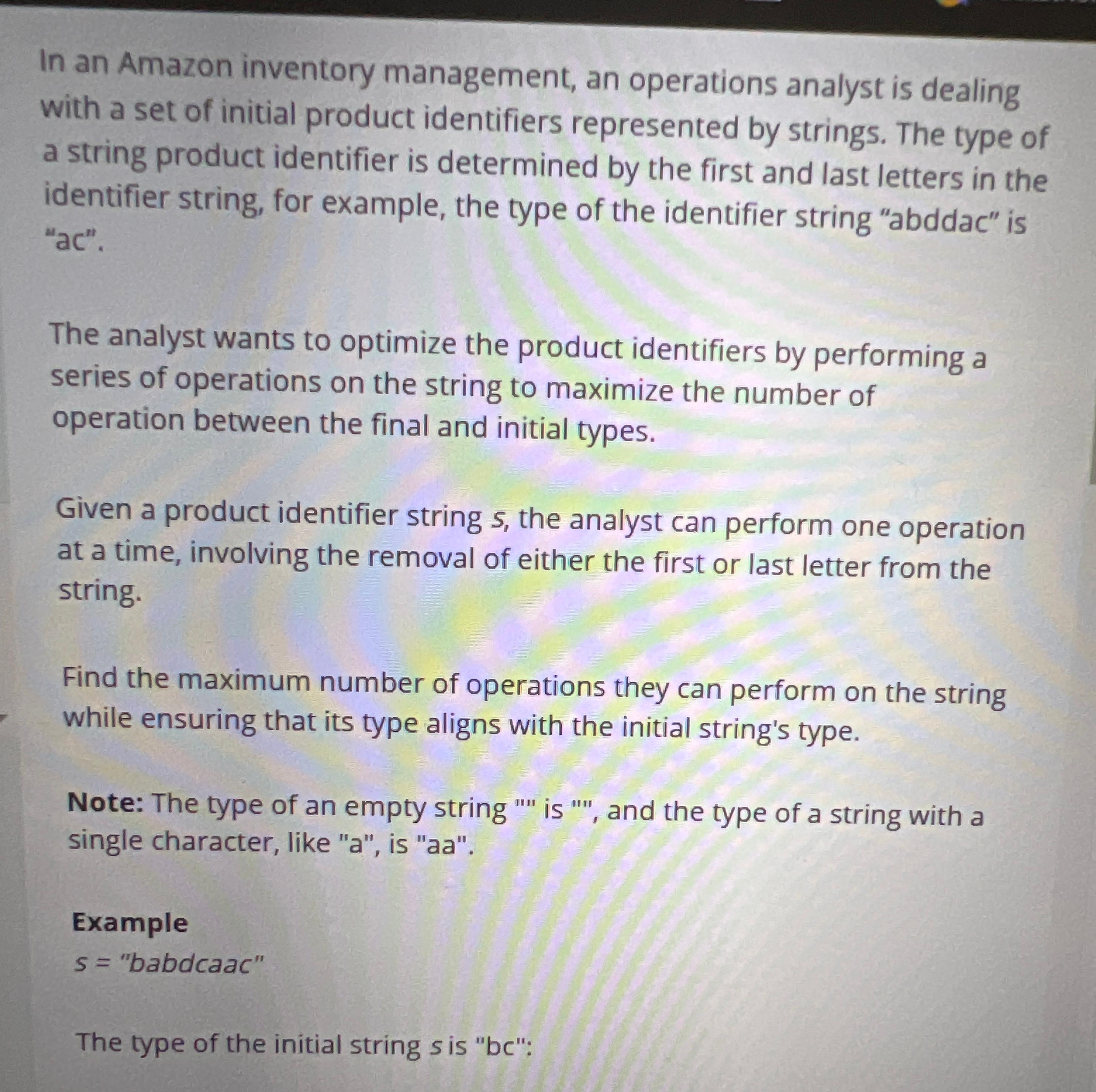 Solved )(equal to ﻿the type of ﻿the initial string "bc"}} | Chegg.com