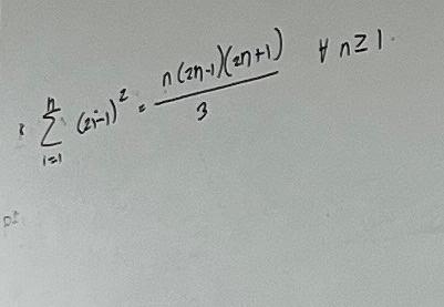 Solved =∑i=1n(2i−1)2⋅3n(2n−1)(2n+1)∀n≥1. | Chegg.com