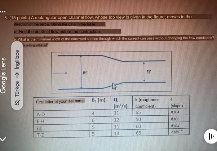 Solved An open channel stream with rectangular | Chegg.com