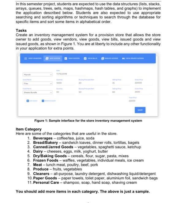 Solved In this semester project, students are expected to | Chegg.com
