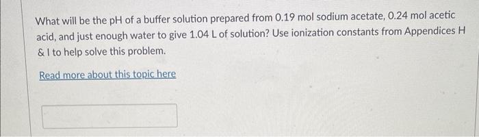 Solved What will be the pH of a buffer solution prepared | Chegg.com