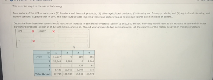 This exercise requires the use of technology Four | Chegg.com