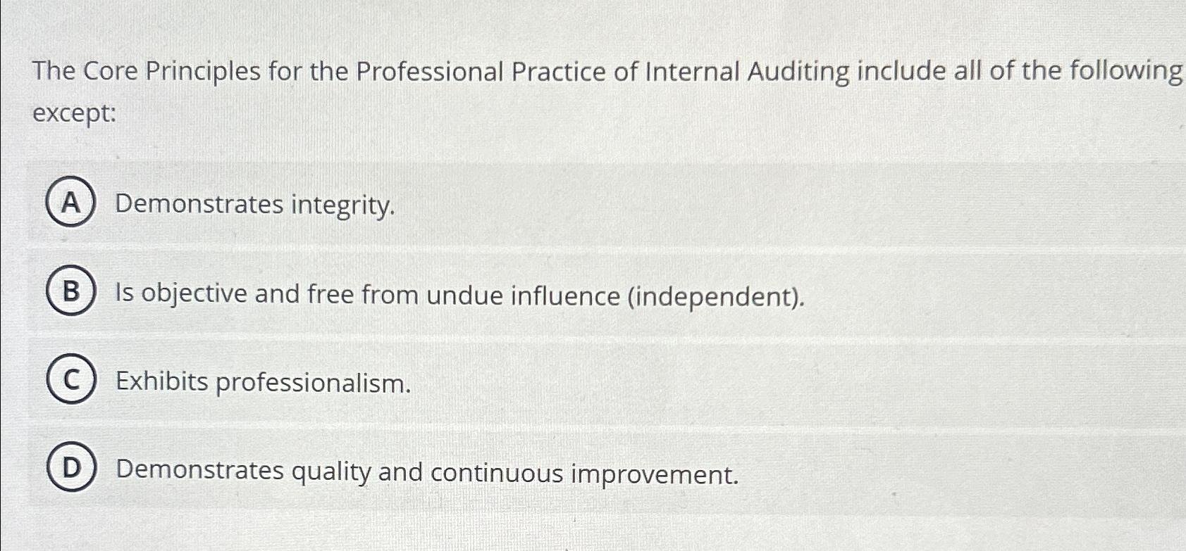 Solved The Core Principles for the Professional Practice of | Chegg.com