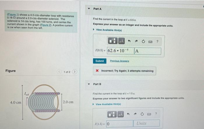 Solved Part A (Figure 1) shows a 40-cm-diameter loop with | Chegg.com
