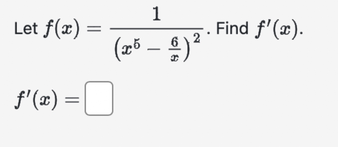 Solved Let F X 1 X5 6x 2 find F X F X