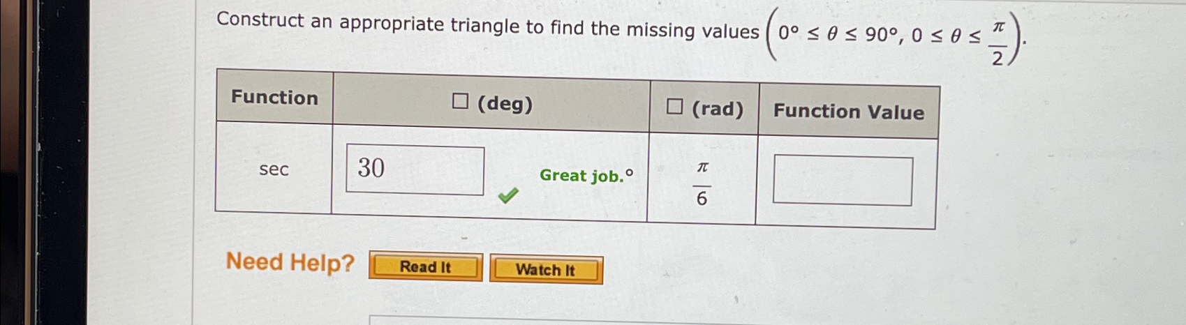 Solved Construct an appropriate triangle to find the missing | Chegg.com