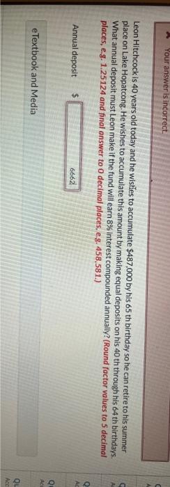 Solved Leon Hitchcock is 40 years old today and he wisties | Chegg.com