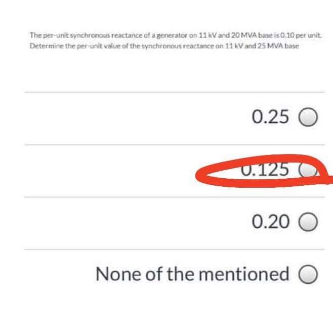 Solved The per-unit synchronous reactance of a generator on | Chegg.com
