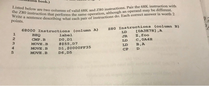 Solved lon book.) Jid 68K and 780 Listed below are two | Chegg.com