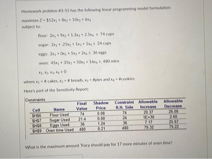 Homework problem #3-55 has the following linear | Chegg.com