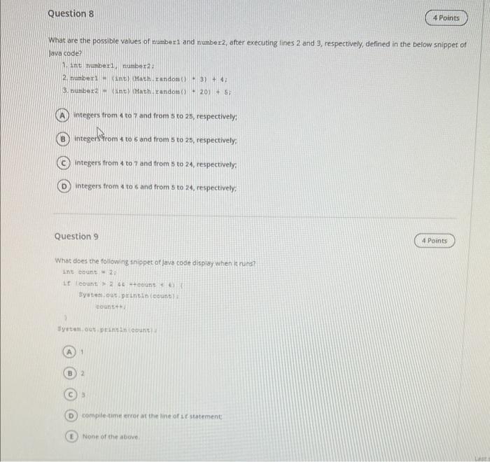 Solved What are the possible values of number 1 and number2, | Chegg.com