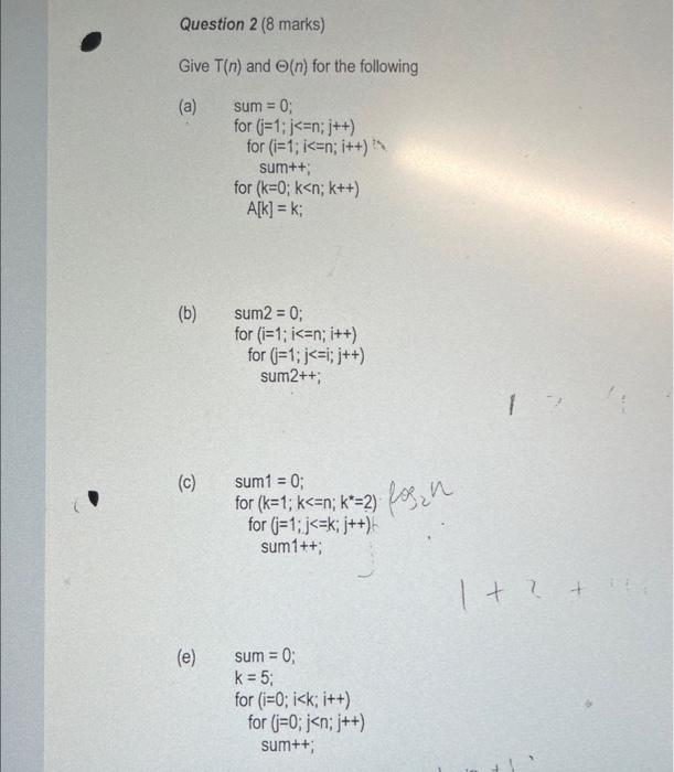Solved Question 2 8 Marks Give Tn And Θn For The 