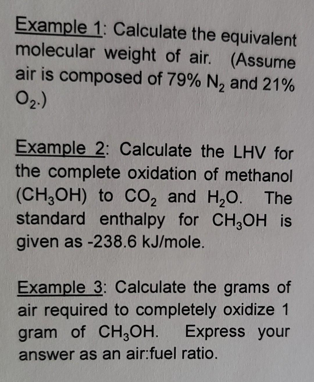 Solved Example 1: Calculate the equivalent molecular weight | Chegg.com