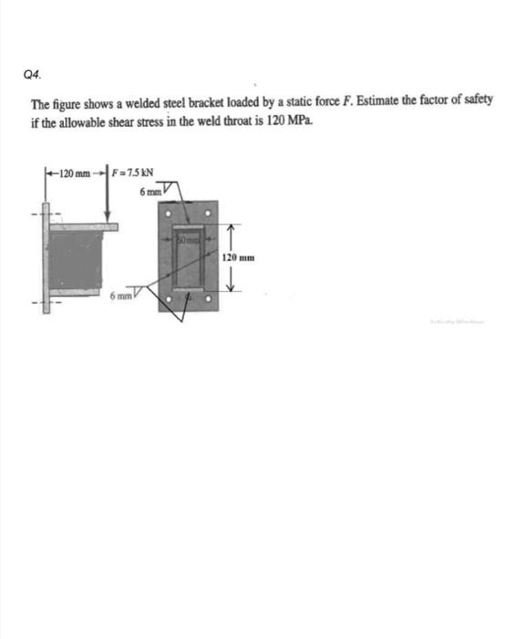 [Solved]: The figure shows a welded steel bracket loaded by