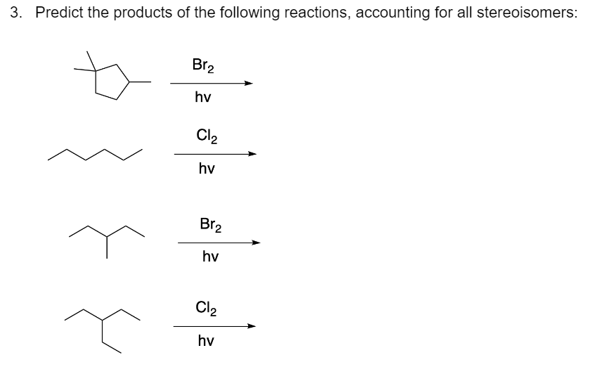 Solved Predict the products of the following reactions, | Chegg.com