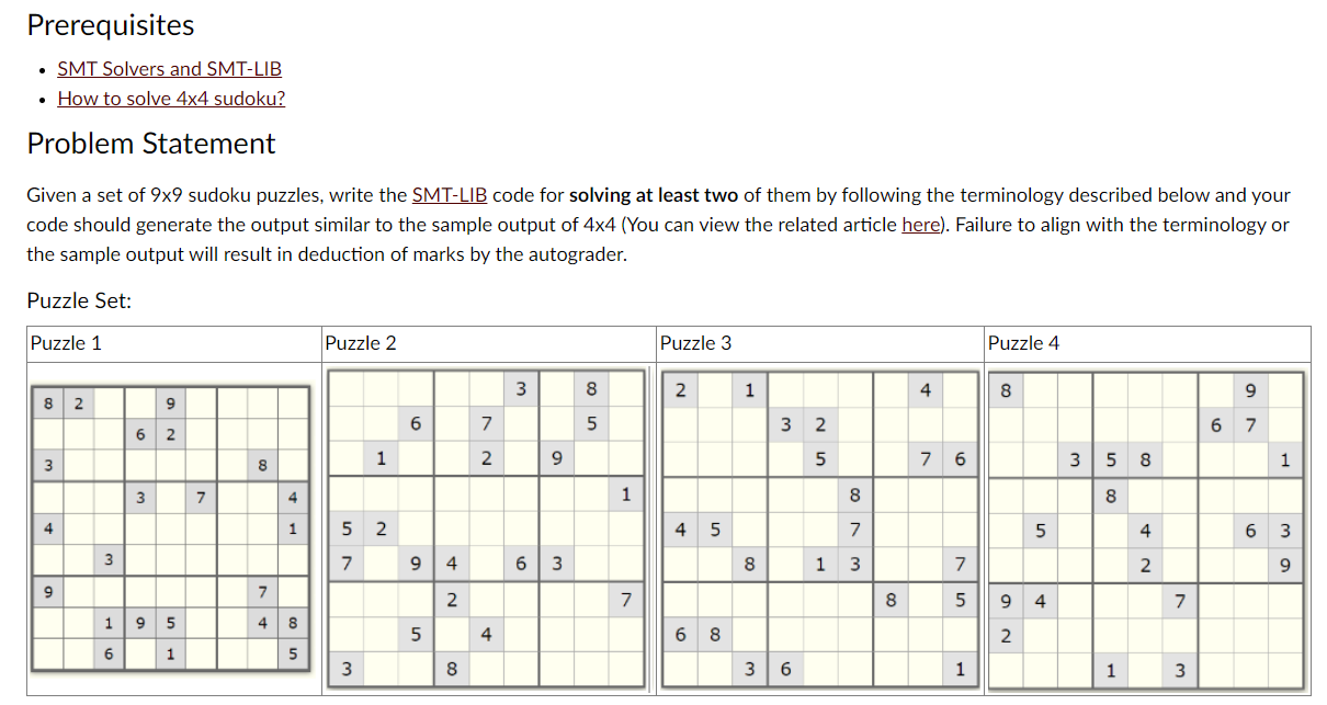 Solved Smt Solvers And Smt Libhow To Solve 4×4