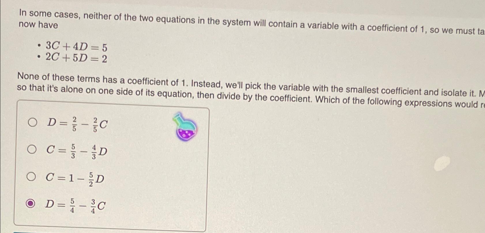 Solved In some cases, neither of the two equations in the | Chegg.com