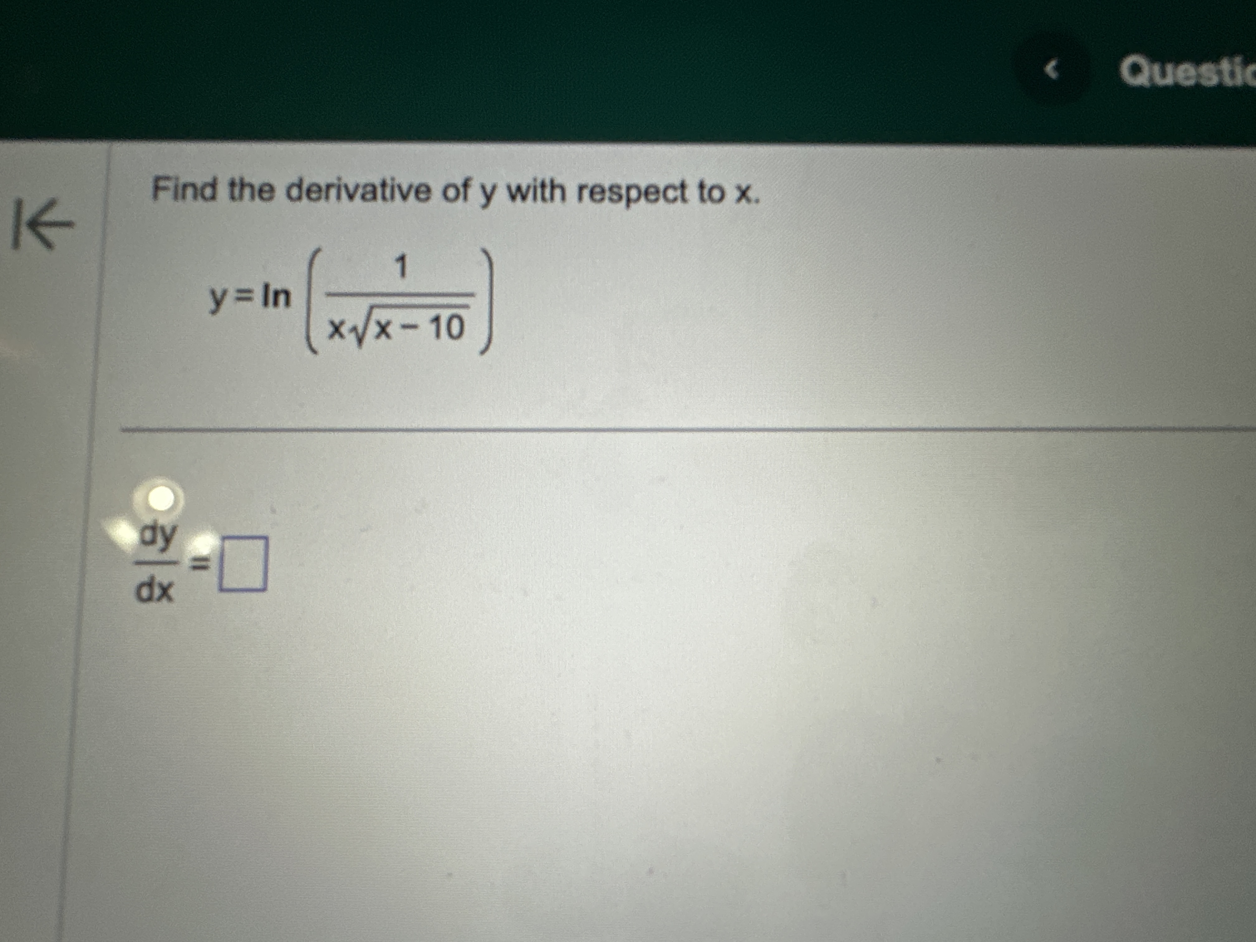 Solved Find the derivative of y ﻿with respect to | Chegg.com