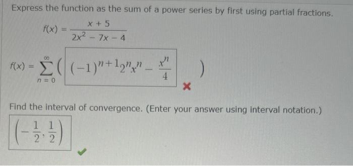 Solved Express the function as the sum of a power series by | Chegg.com
